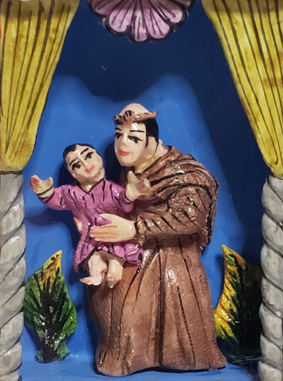St Anthony Holding Christ Child Mini Retablo Nicho Peru Mexico Catholic ...