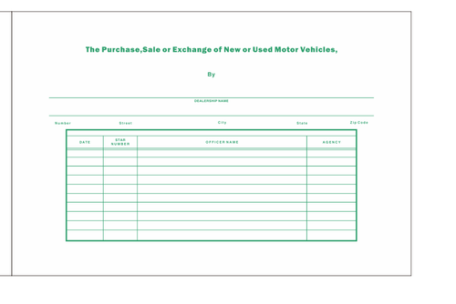 Car Dealer Record Book / Police Book /Inventory Sales Log book | eBay