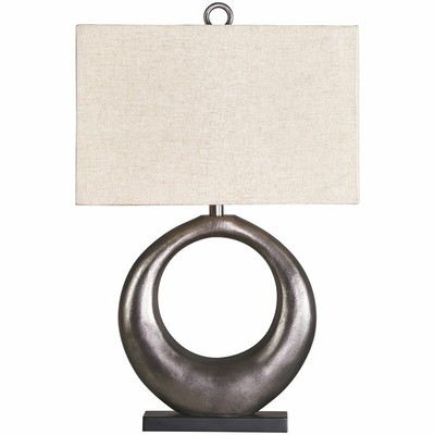 Ashley Furniture Saria Aluminum Table Lamp in Antique Silver | eBay