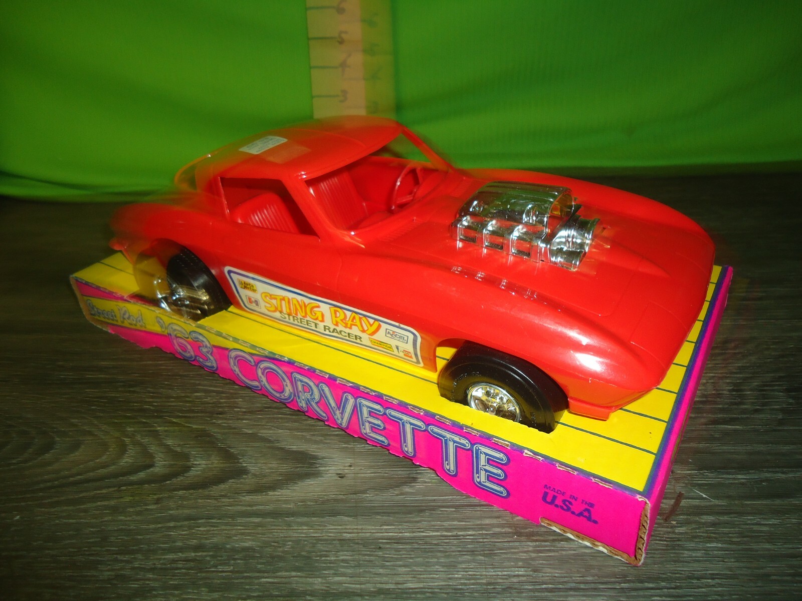 vintage Tim Mee Toy 15 inch street rod '63 Corvette car NOS factory ...