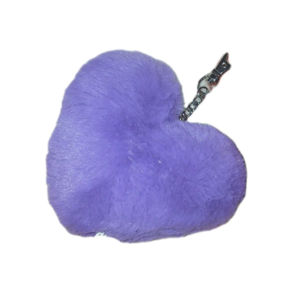 fluffy purple heart keychain | eBay