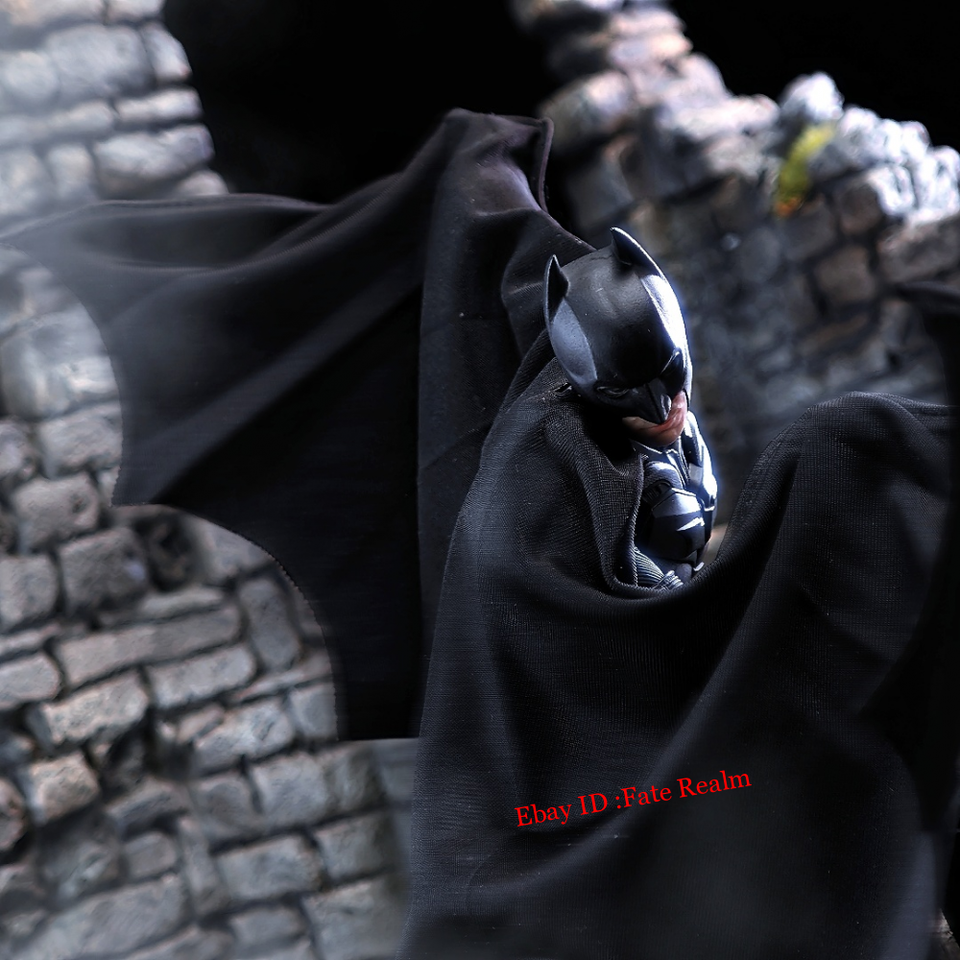 1/12 Custom Wired Cape Cloak For 6'' Black Bat Bale Action Figure（No ...