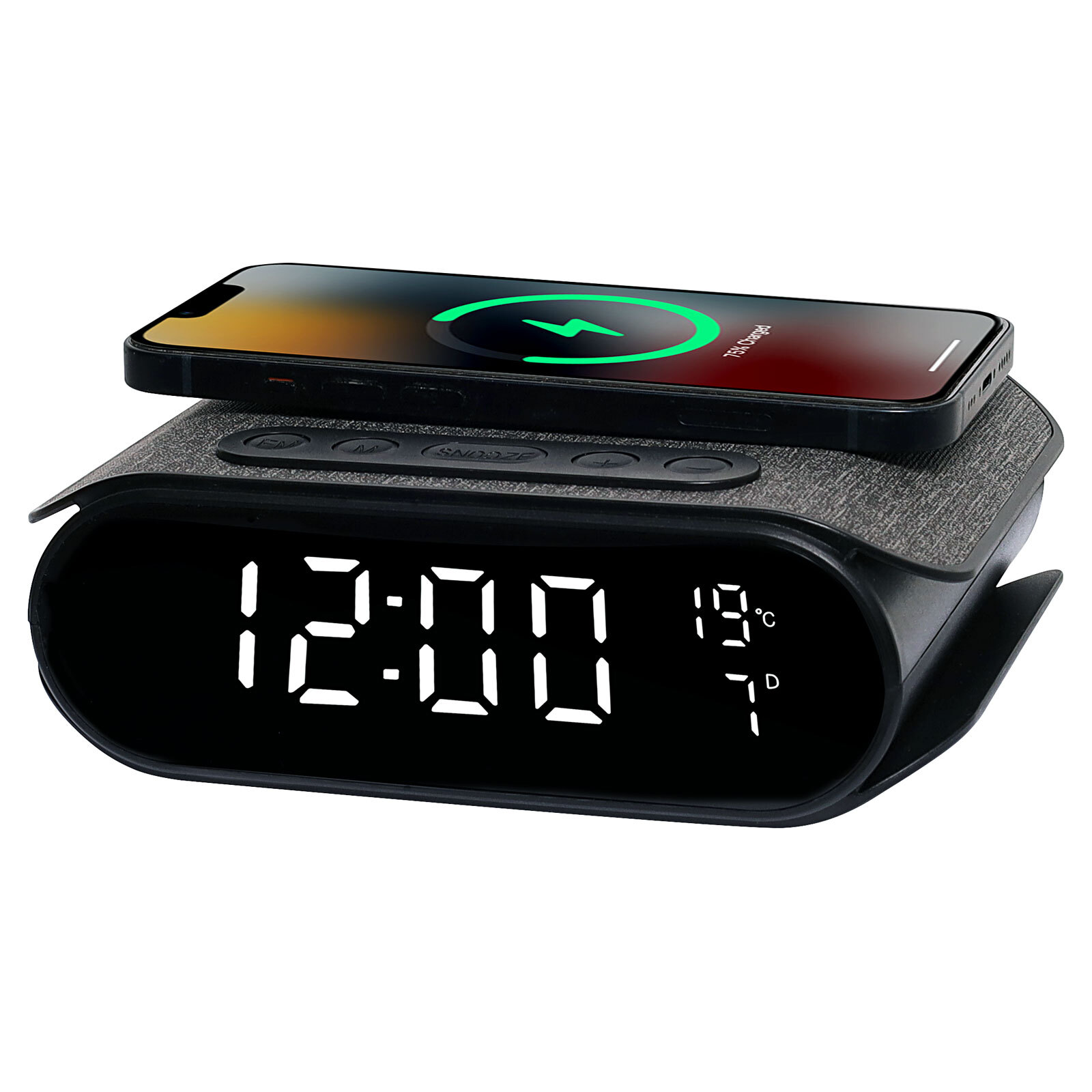 Powertran Wireless QI Charging Radio Alarm Clock - Phone Charger | eBay