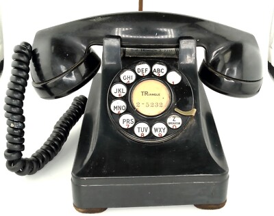 Vintage Black Bakelite Bell System Rotary Dial Desk Phone | eBay