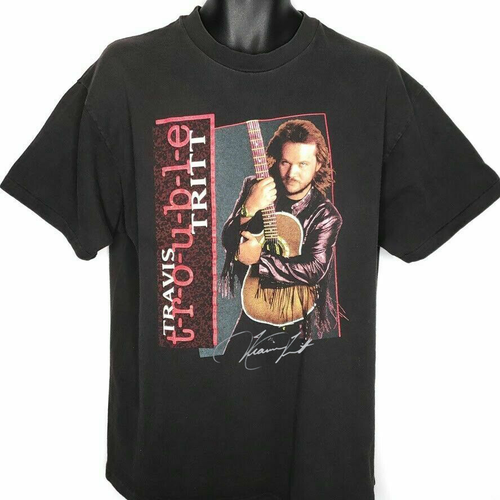 Travis Tritt Concert T-Shirt Vintage 90s 1992 Cotton Black All Size ...