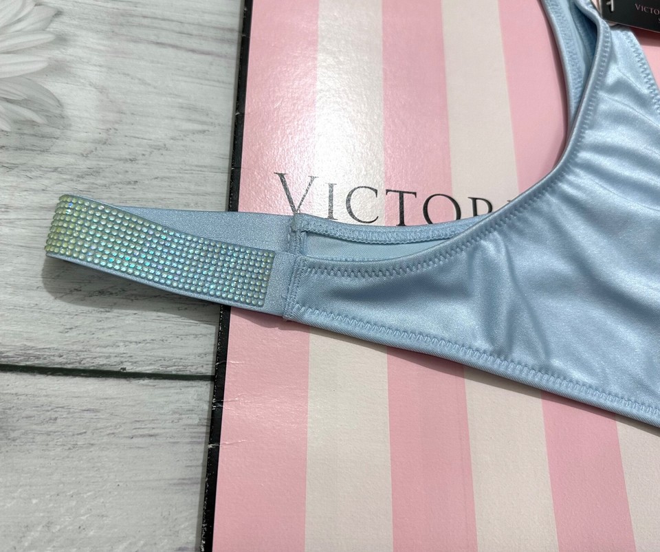 Victoria's Secret Shine Strap SWIM RHINESTONE THONG BIKINI BOTTOM | eBay