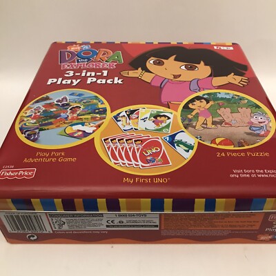 DORA the EXPLORER 3 in 1 Play Pack Game My First UNO 24 Piece Puzzle ...