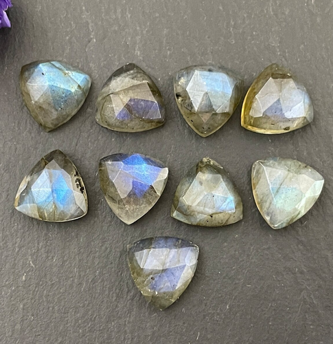 5 Pcs Labradorite 8mm To 15mm Trillion Rose Cut Natural Calibrated ...