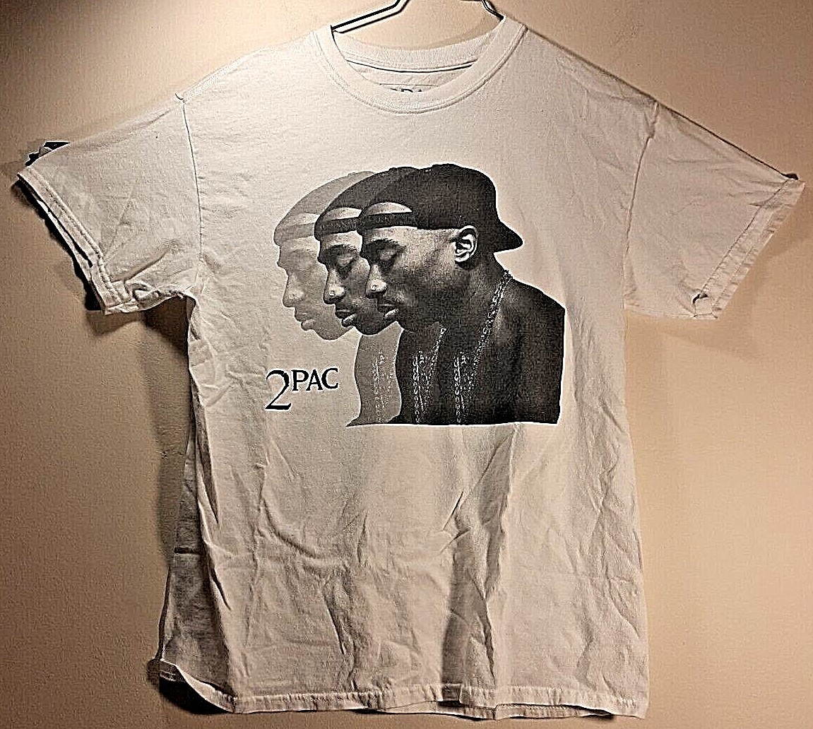 2Pac Women's White Short Sleeve Tupac Shakur T-Shirt … - Gem