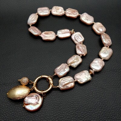 Purple Pearl Rectangle Shape Collar Necklace Pendant Charm Necklaces | eBay