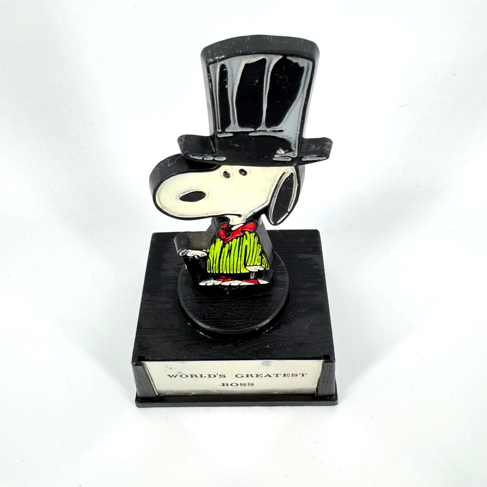 Peanuts Snoopy Trophy World's Greatest Boss Aviva Top Hat | eBay