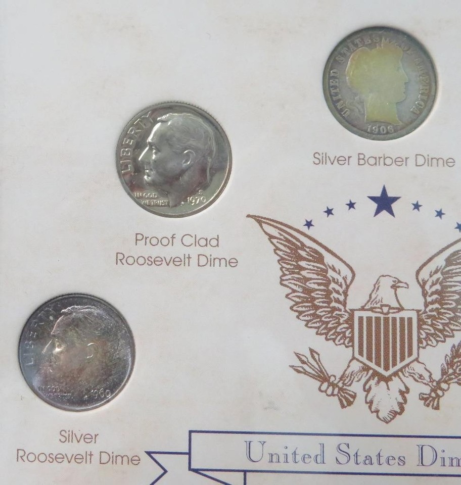 U.S. Historic Coin Collection * United States Dime Set * 5 Coins * Type ...