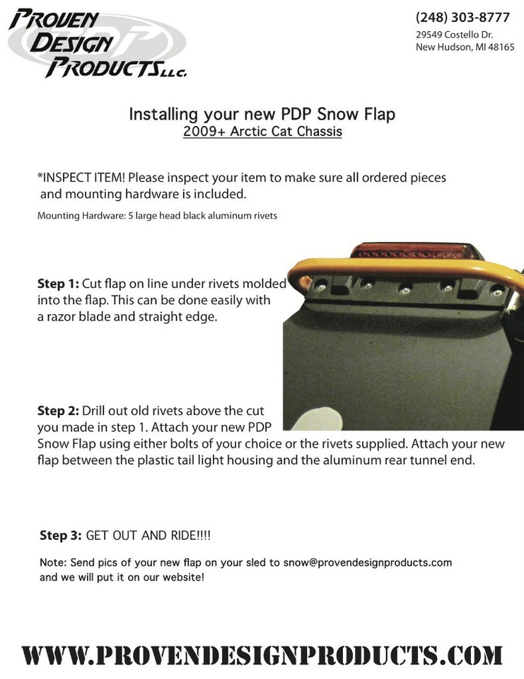 Arctic Cat X-Fire / M-Series snowmobile, Snow Flap M8, 2009-11 _NCH ...