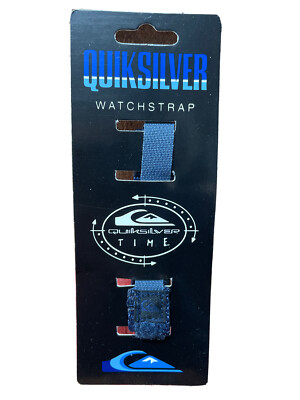 Quiksilver Time Watch-strap band Hook & Loop 12mm Lug Nylon Navy Blue ...