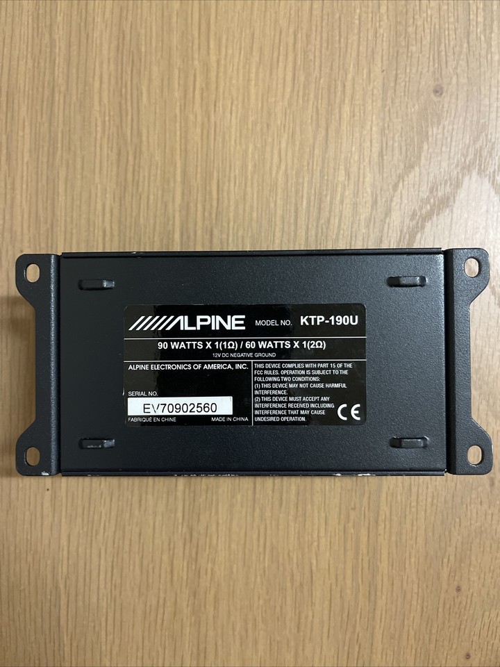 Used Alpine KTP-190U 190W Monoblock KTP Class D Amplifier UTV/ATV/SSV ...