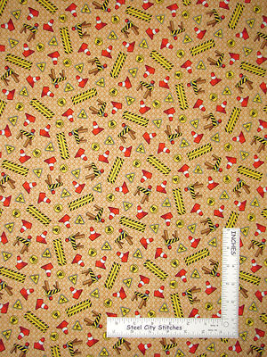 Construction Fabric Caution Cone Road Signs Cotton Fabric QT Road Work ...