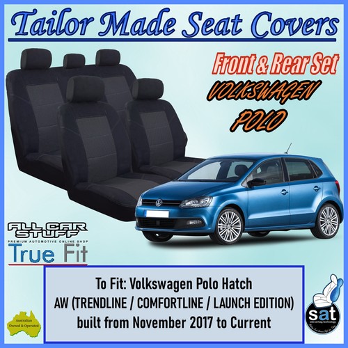 TrueFit Black Seat Covers for Volkswagen Polo AW Hatch: from 11/2017 to ...