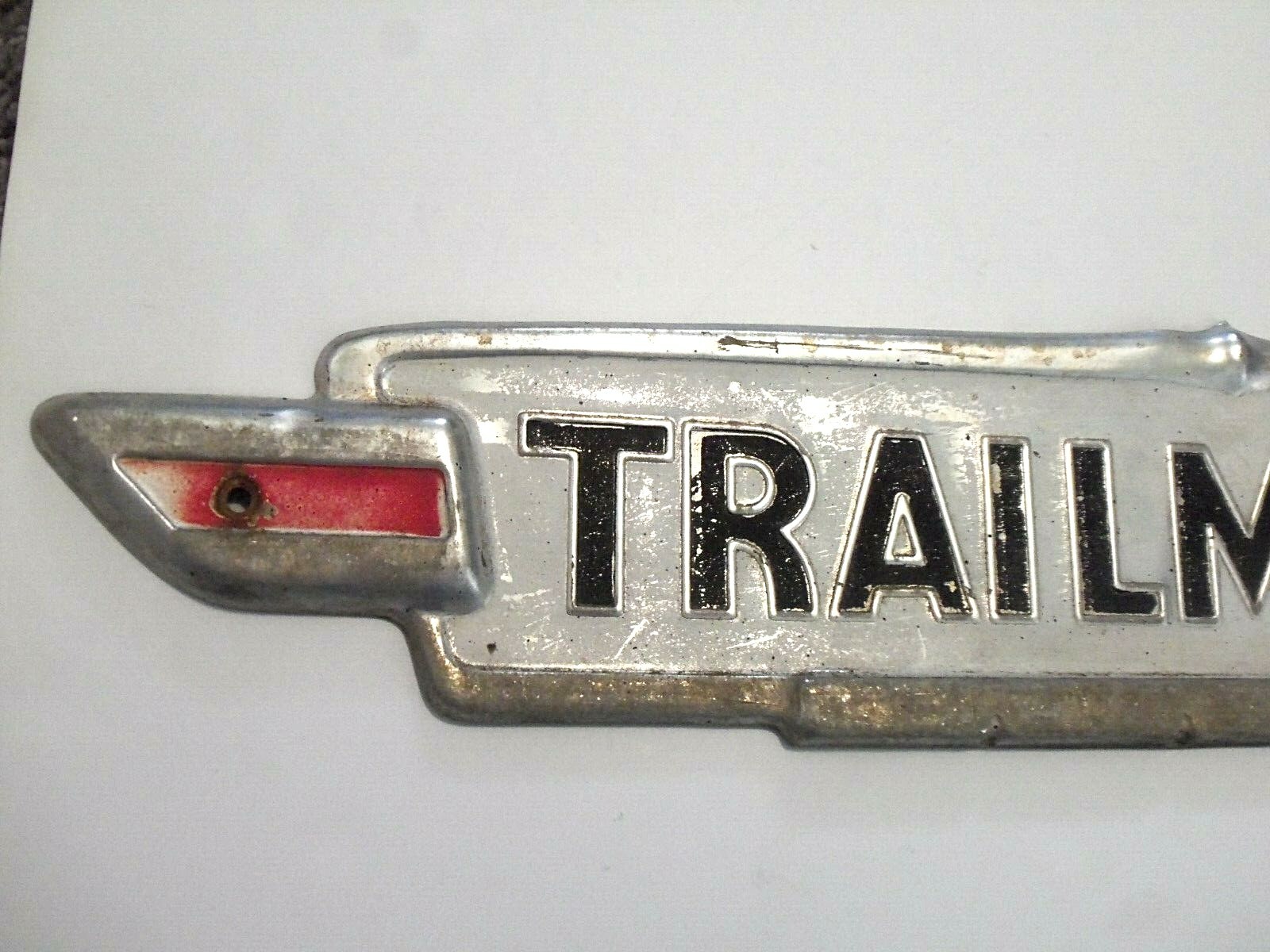 Vintage Trailmobile Sign Airstream Semi Tractor Trailer LG Metal Emblem ...