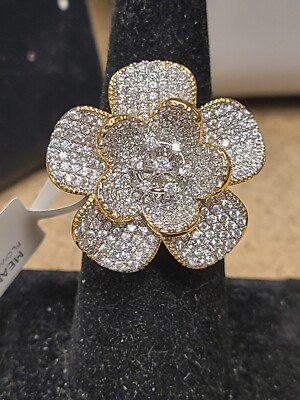 Nali Goldtone Flower Ring Size 7.5 | eBay