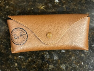 Ray Ban Eye Glass Leather Case Brown Cognac Chestnut with cleaning ...
