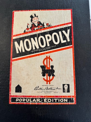Monopoly Game - 1936 Dual Patent Black Box Board & Popular edition Lot ...