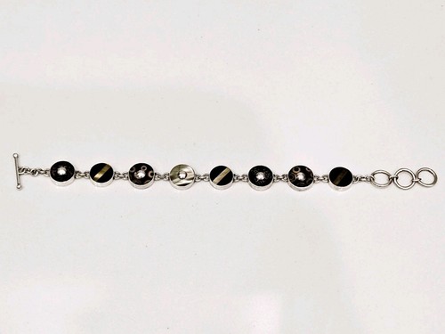 Sandy Baker 925 Sterling Silver Modernist Bracelet Vintage Signed Art ...