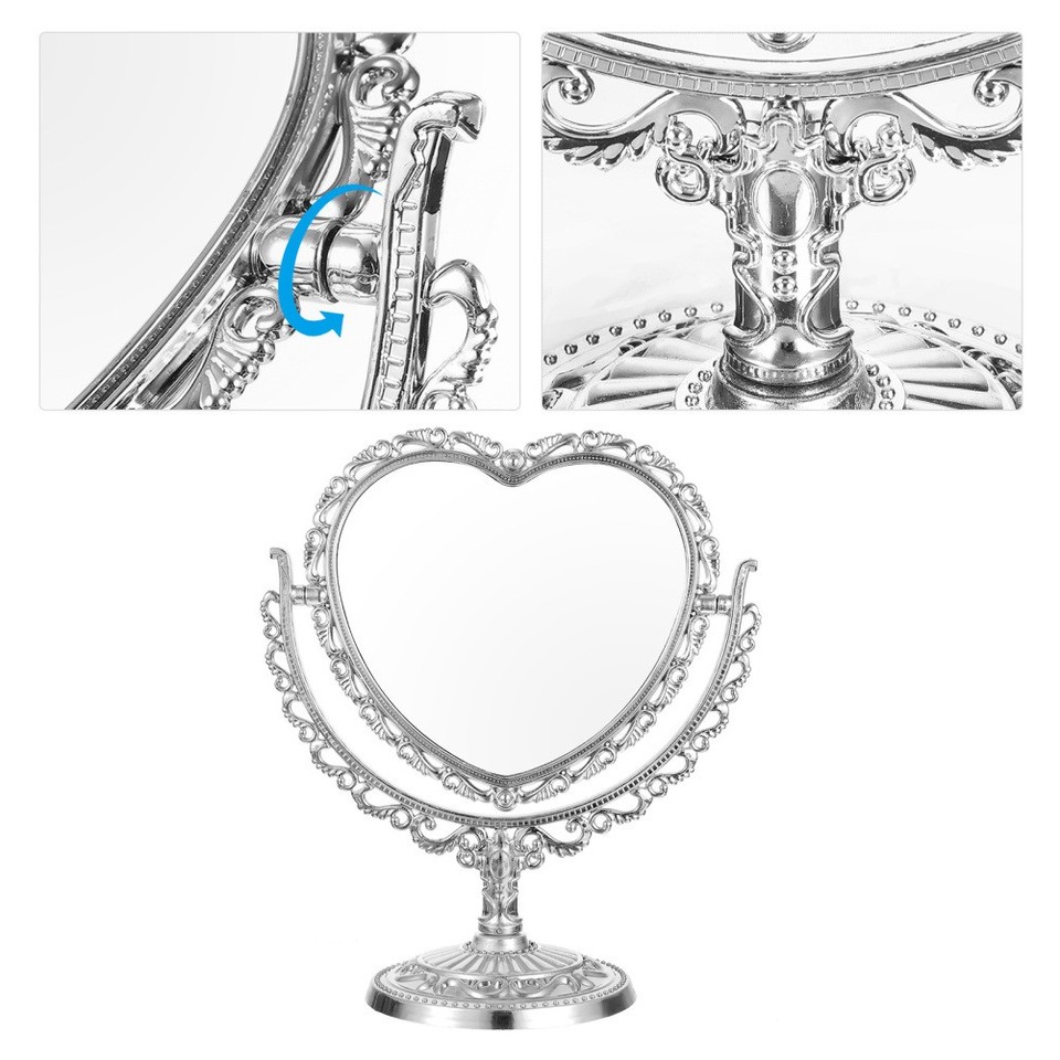 Heart Shaped Cosmetic Mirror Makeup Tabletop Vanity Heart-shaped | eBay ...