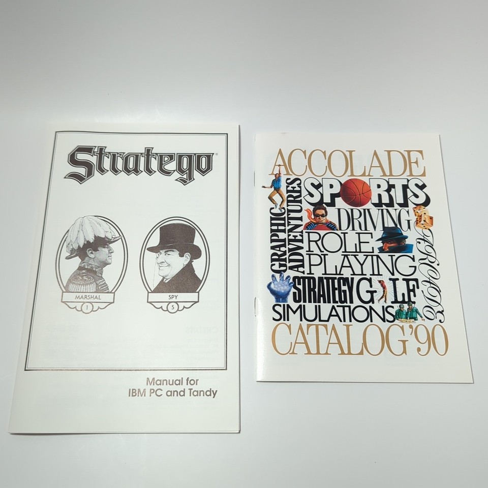 Stratego Computer Game Accolade 1990 IBM PC Tandy Milton Bradley 5.25 ...