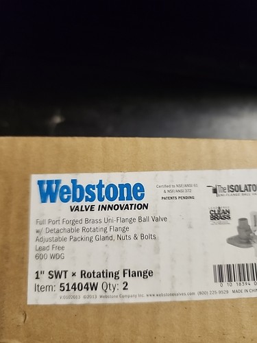 Webstone 1 Inch Sweat Isolation Flanges 5140W | eBay