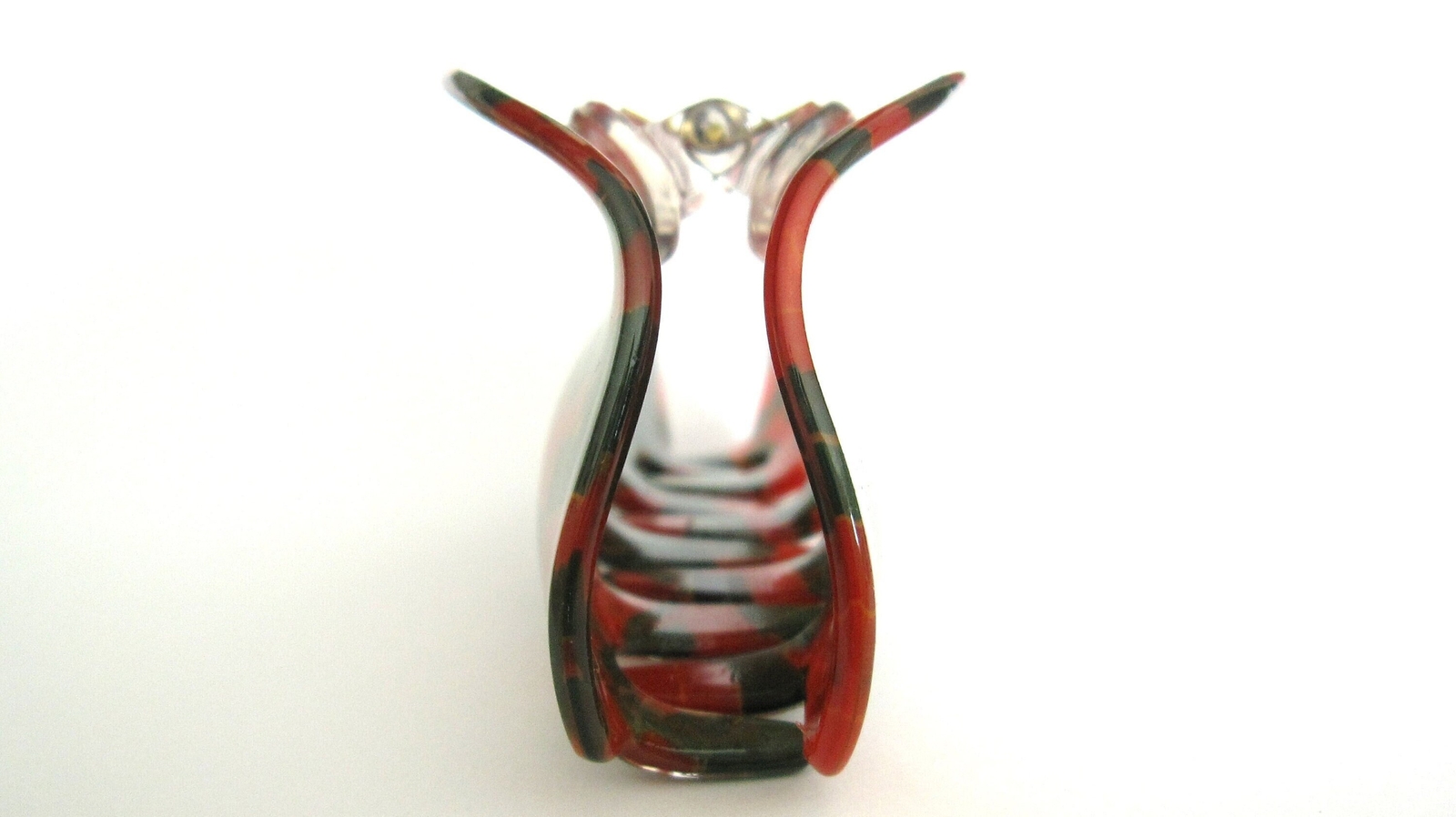 Shimmering rust red and green acrylic hair claw clip | eBay