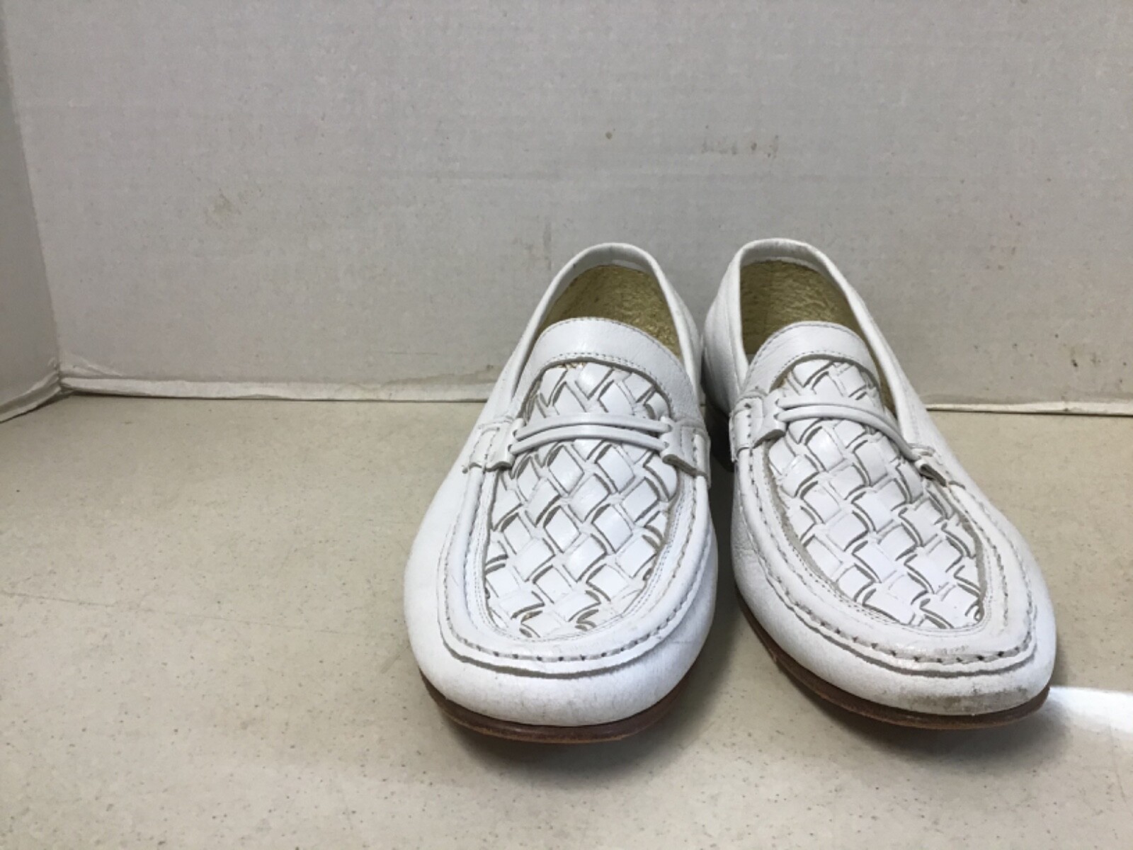 Brass Boot Nunn Bush 9 1/2 M White Loafers Leather Made in Italy Shag ...