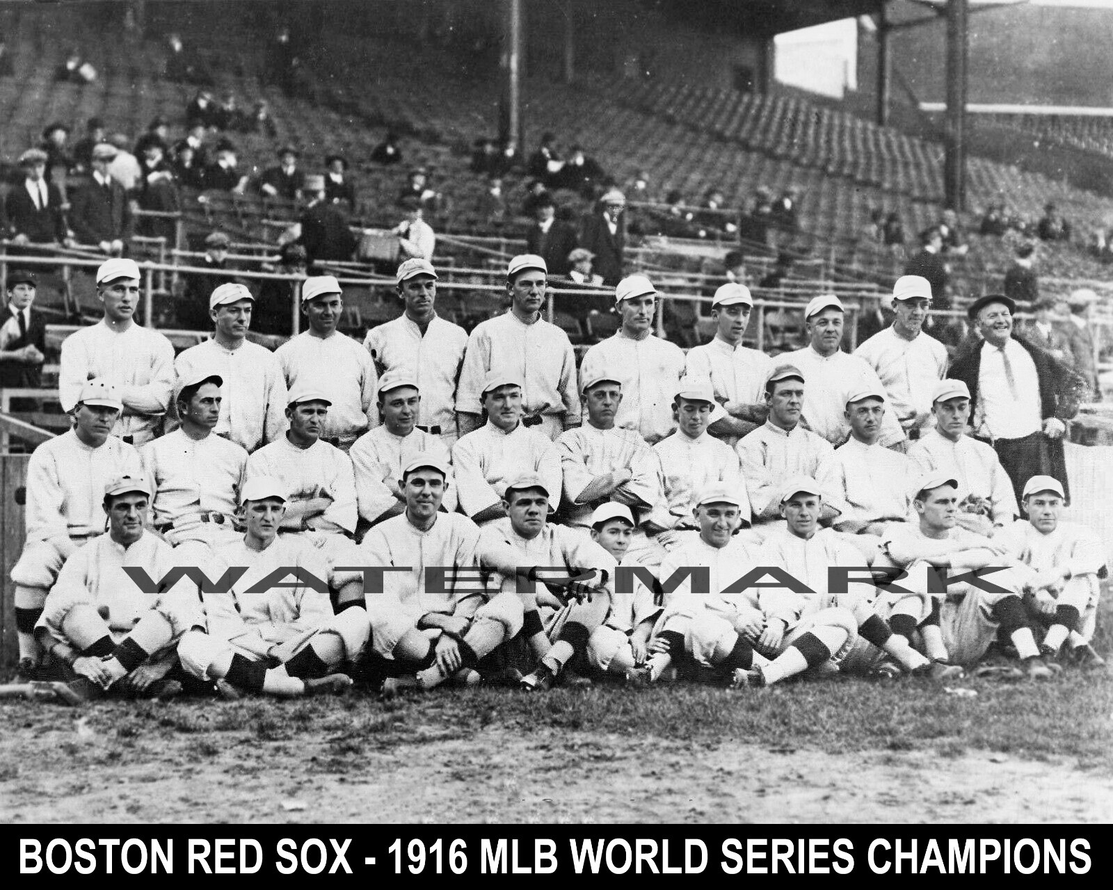 Boston Red Sox 1916 - MLB World Series Champions, 8x10 B&W Team Photo ...