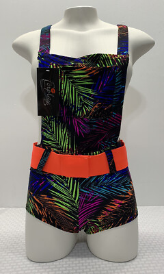 Forplay Women’s One Piece Overall Swimsuit Size S/M Neon Black | eBay