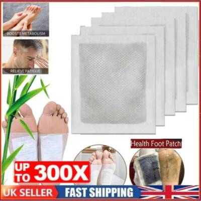 300PCS Bamboo Detox Foot Patches Pads Body Toxins Feet Slimming Deep ...