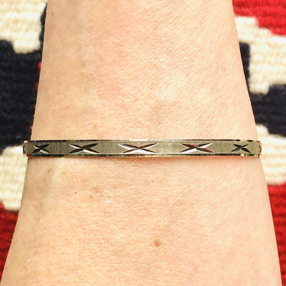 925 Sterling Italy Bangle Bracelet Delicate 70s Style Minimalist ...