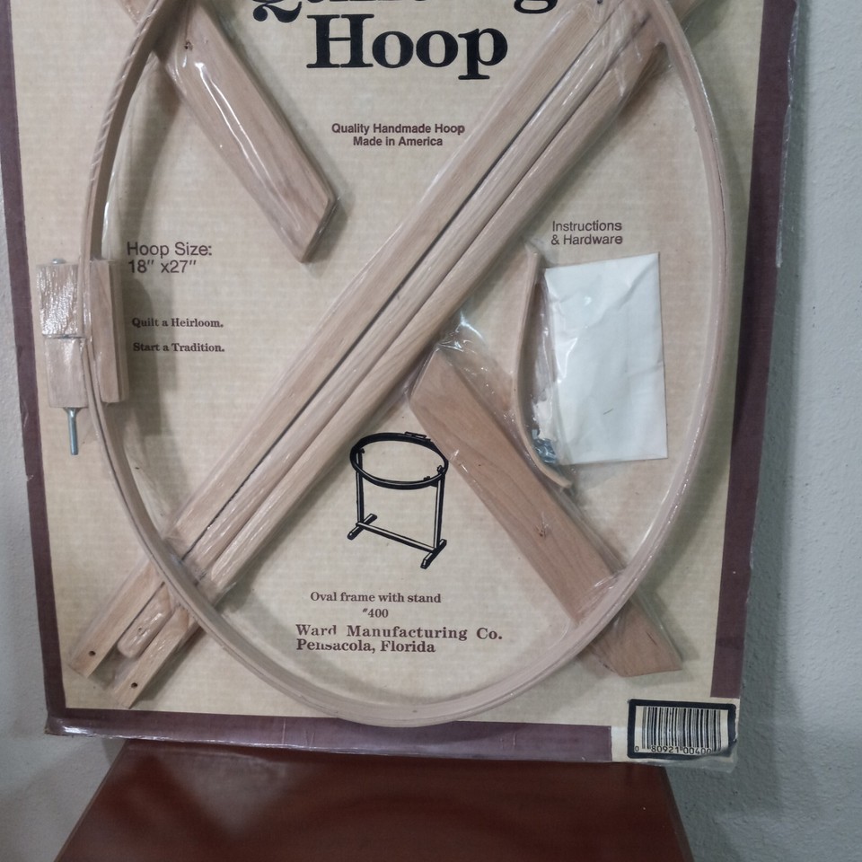 Wooden Oval Frame Quilting Hoop with Stand 18" x 27" Ward Mfg Co #400 ...