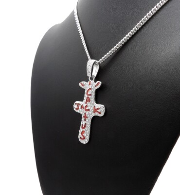 Travis Scott Cactus Jack Cross & 18" ~ 24" Cuban Rope Box Chain Hip Hop ...