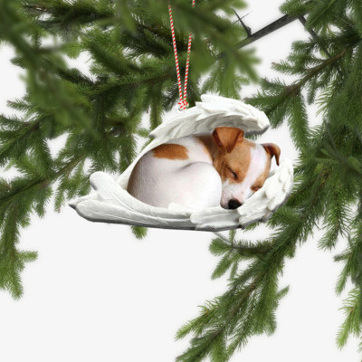 Jack Russell Terrier Dog Sleeping Angel Car Ornament, Dog Angel Wings ...