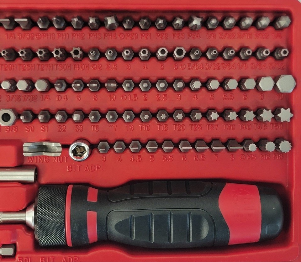MAC TOOLS 123-PC Mac-Grip Ratcheting 1/4-in Hext Bit Screwdriver Set ...