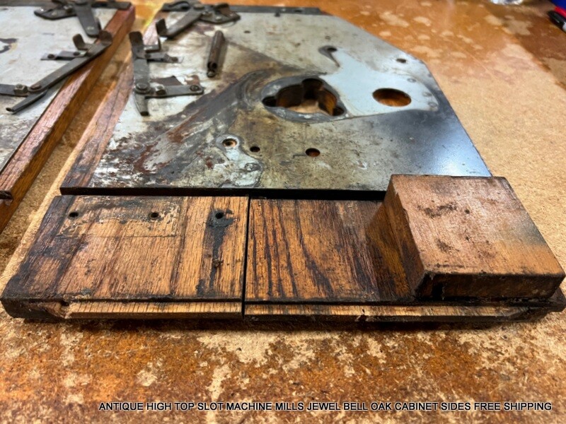 ANTIQUE HIGH TOP SLOT MACHINE MILLS JEWEL BELL OAK CABINET SIDES FREE ...