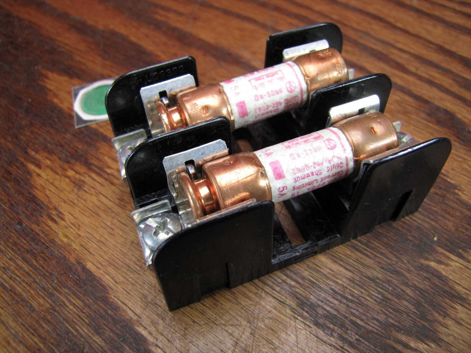 Gould Shawmut 250v 30a class R Double Fuse Block 20327R with 2 @ 5 amp ...