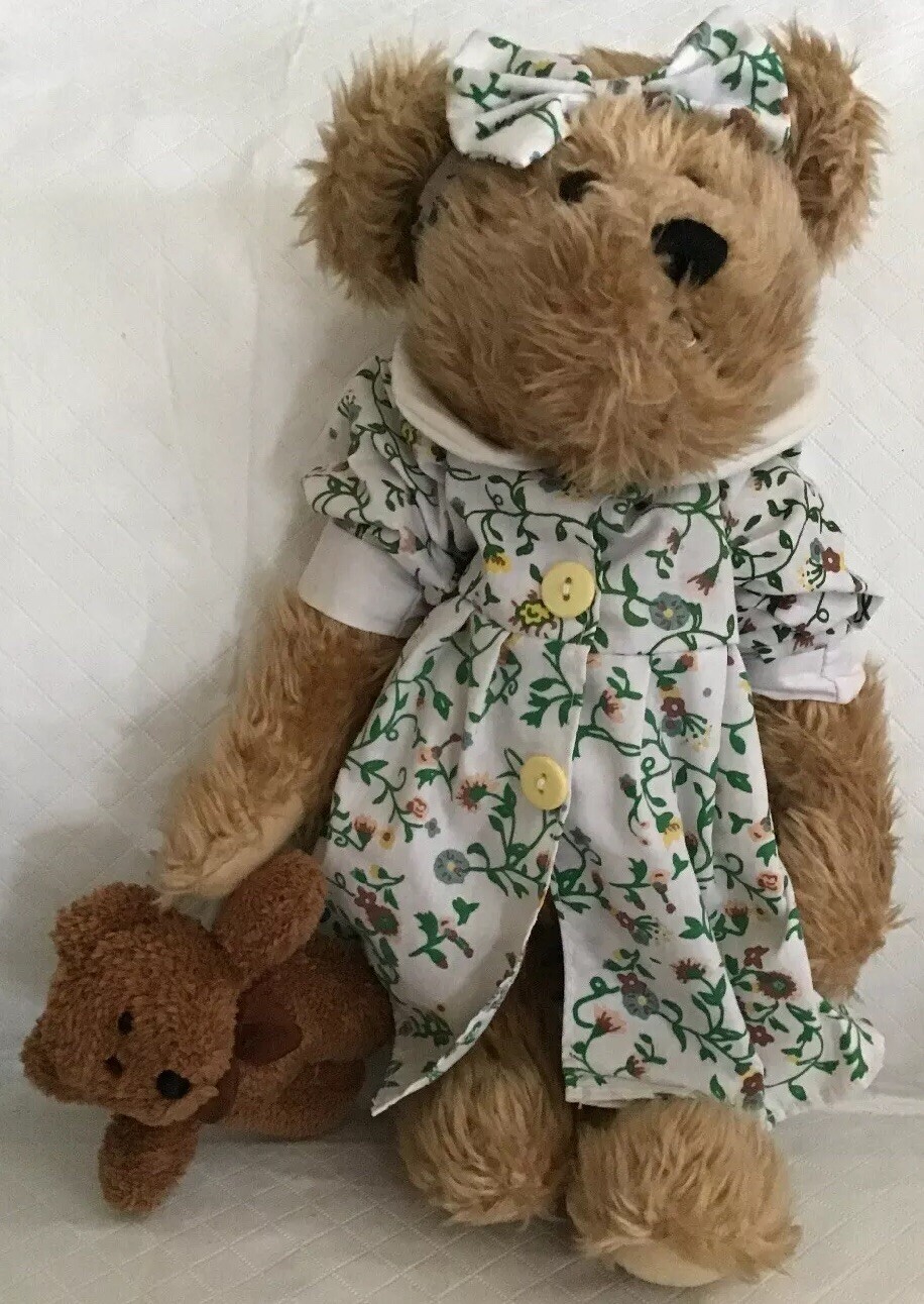 Sabrina Progressive Plush Bear W/ Her Own Teddy Floral Dress Headband ...