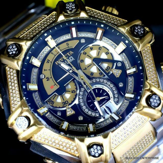 Invicta 33687 60mm Gold Stainless Steel Case with Silver Gold Stainless ...