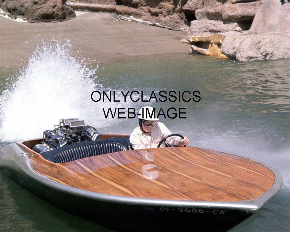 1964 HOT ROD FISHING BOAT 8X10 PHOTO FLAT BOTTOM V-DRIVE V-8 TWIN CARB ...