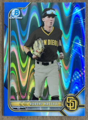 2022 Bowman Chrome Robert Hassell #BCP-133 Blue Ray Wave Refractor /150 ...