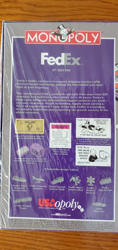 Monopoly FedEx Edition Board Game. New Sealed. 2005. 8 Collectable ...