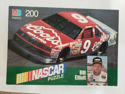 Vintage Nascar Puzzle Bill Elliott Jigsaw Race Car Racing Speed Driver ...