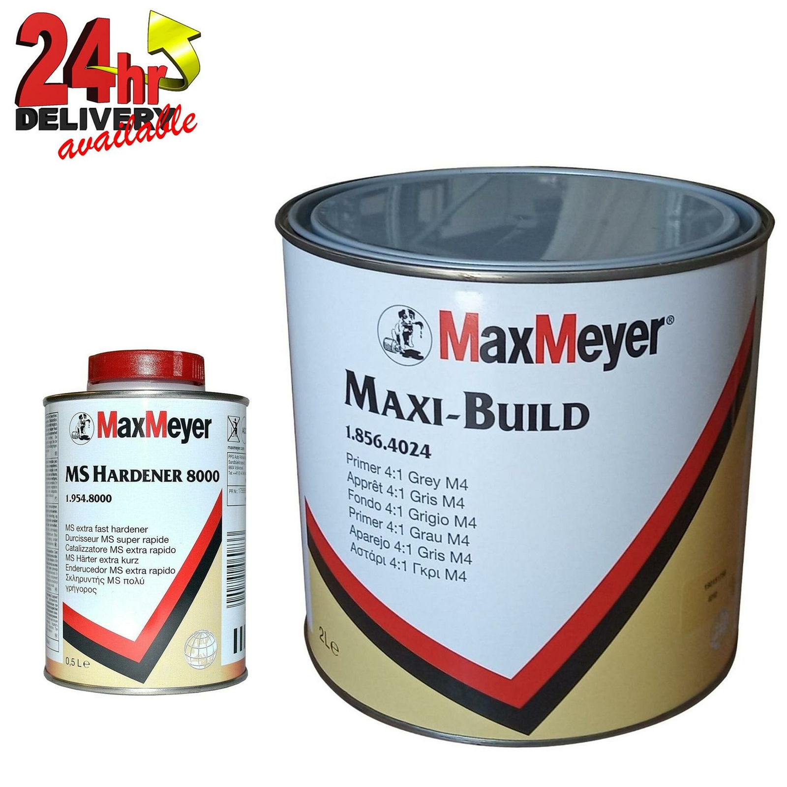 Max Meyer Maxi Build 4024 Grey Primer 2L + Max Meyer 8000 Hardener ...