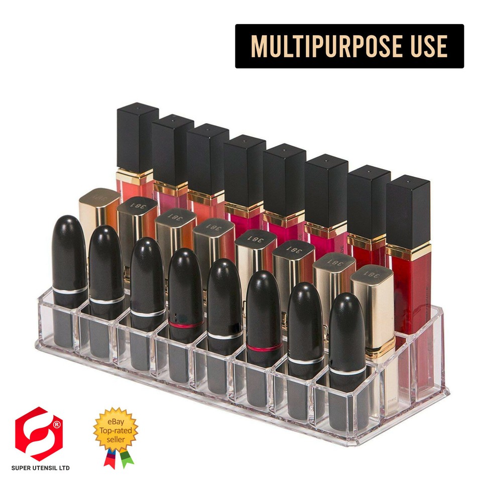 Makeup Cosmetic Lipstick Storage Display Stand Rack Holder Organizer UK ...