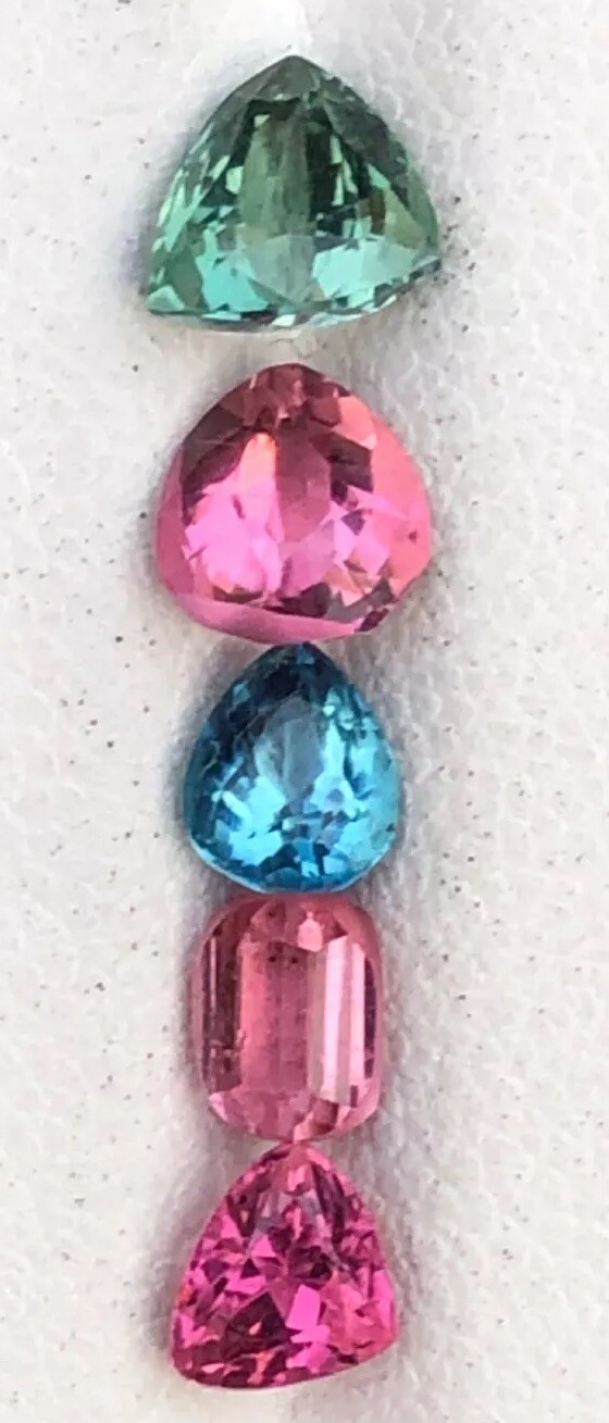 Rare multicolour Tourmaline Lot: 5 Pieces, 3.9 Carats - Unbeatable ...